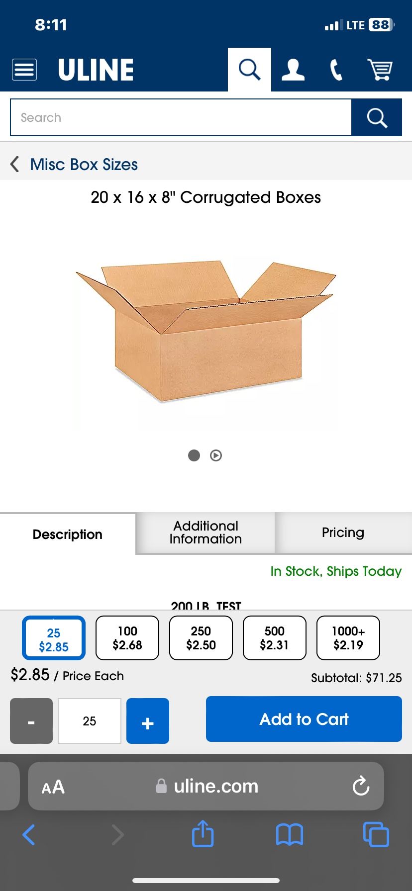 20 X 16 X 8 Uline S-4643 Boxes for Sale in San Diego, CA - OfferUp