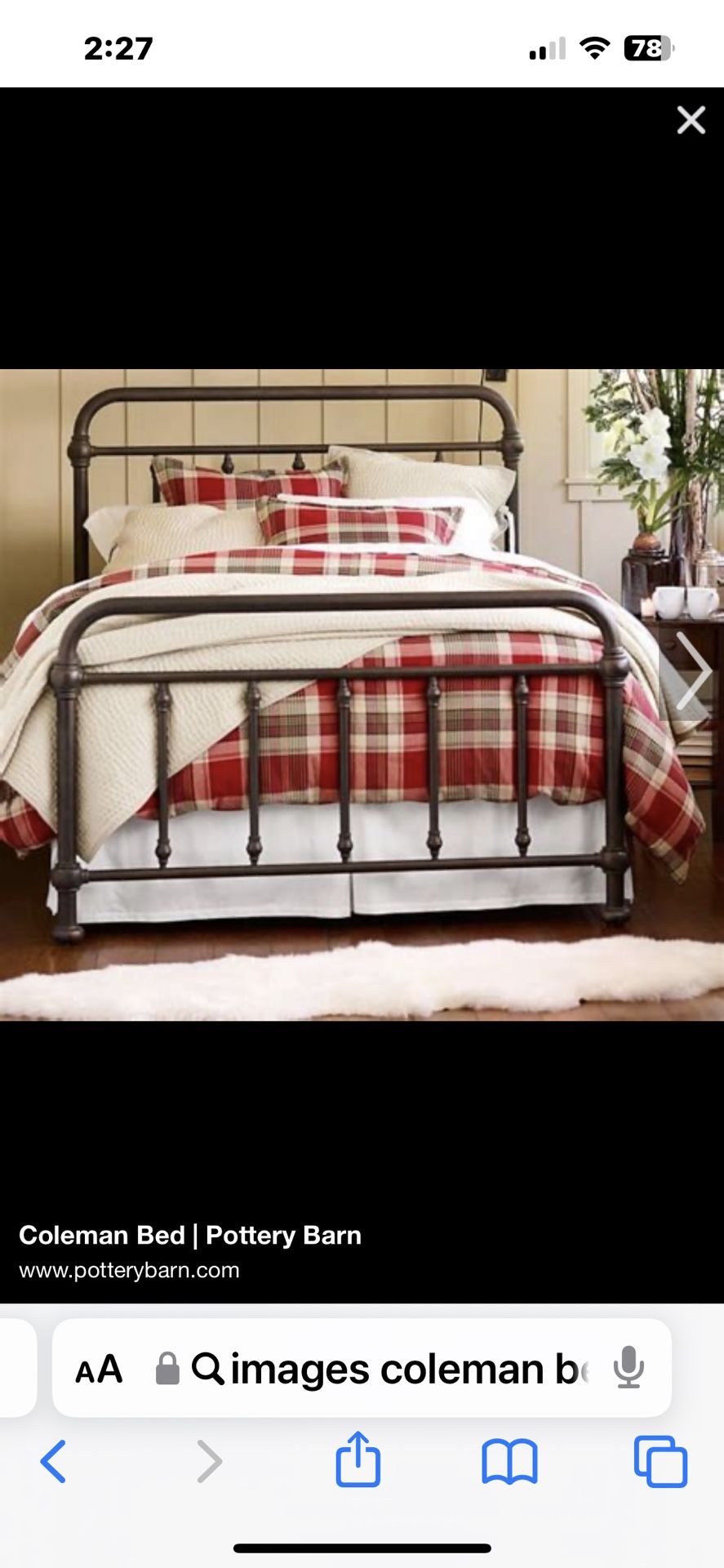 Pottery Barn Coleman Iron Bed for Sale in Burbank CA OfferUp