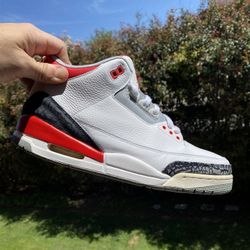 Fire Red 3s On Feet