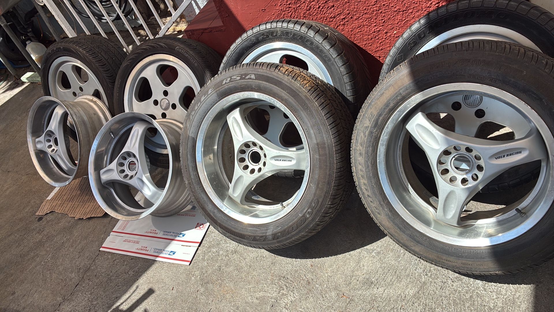 Volk C Ultras Staggered Wheels. Tri Spoke 17”x8” 17”x9” 2 Piece Forged ...