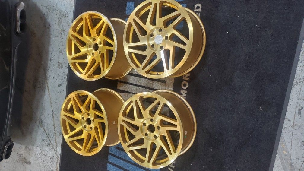 4 18 Inch Wheels Regen R31 Brushed Gold Wheels BP: 5x114.3 ET: 30 Rims ...