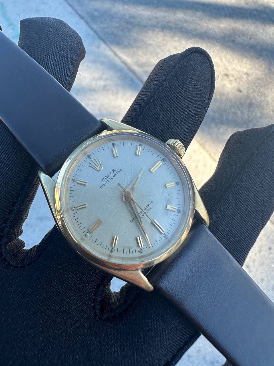 Rolex Oyster Perpetual 34mm 14k yellow gold model 6564 automatic men’s ...