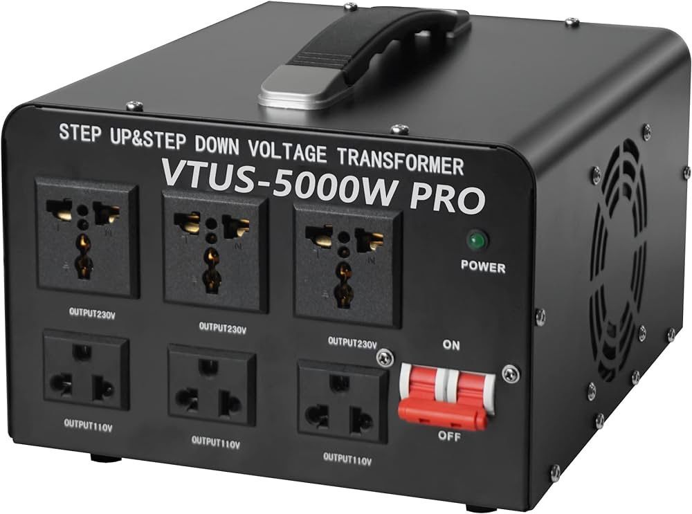 5000 Watt Voltage Converter Transformer Heavy Duty Step Up/Down AC 110V ...