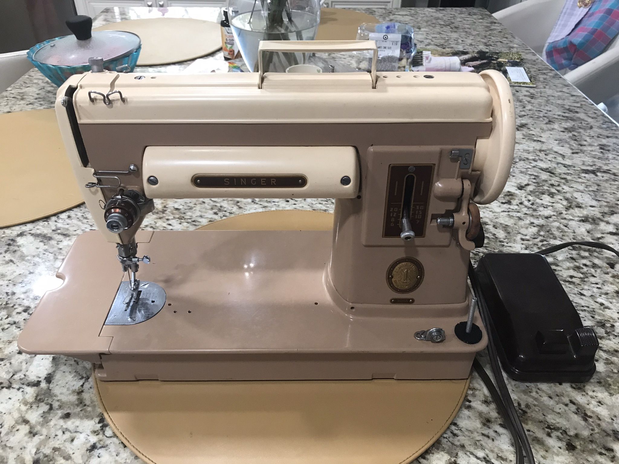sewing machine Vintage Singer 301A with Trapezoid Case Just serviced ...