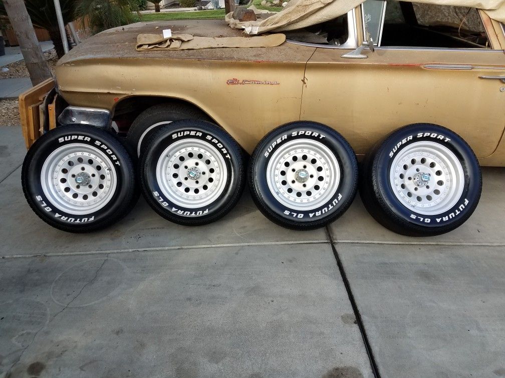 15x7 rally American racing aluminum rims 5 lug uni lug will fit 4.75 ...