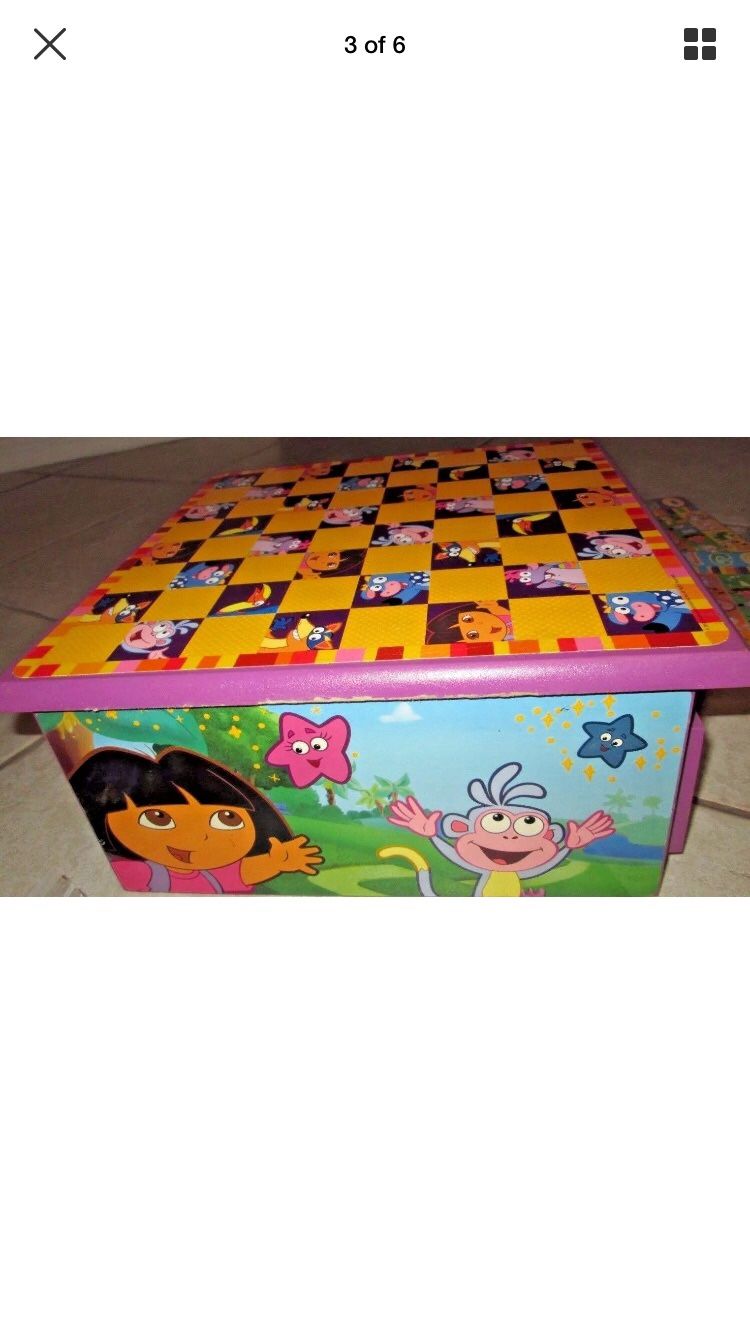 Dora The Explorer Wooden Game House~Checkers, Dominoes, Bingo ...