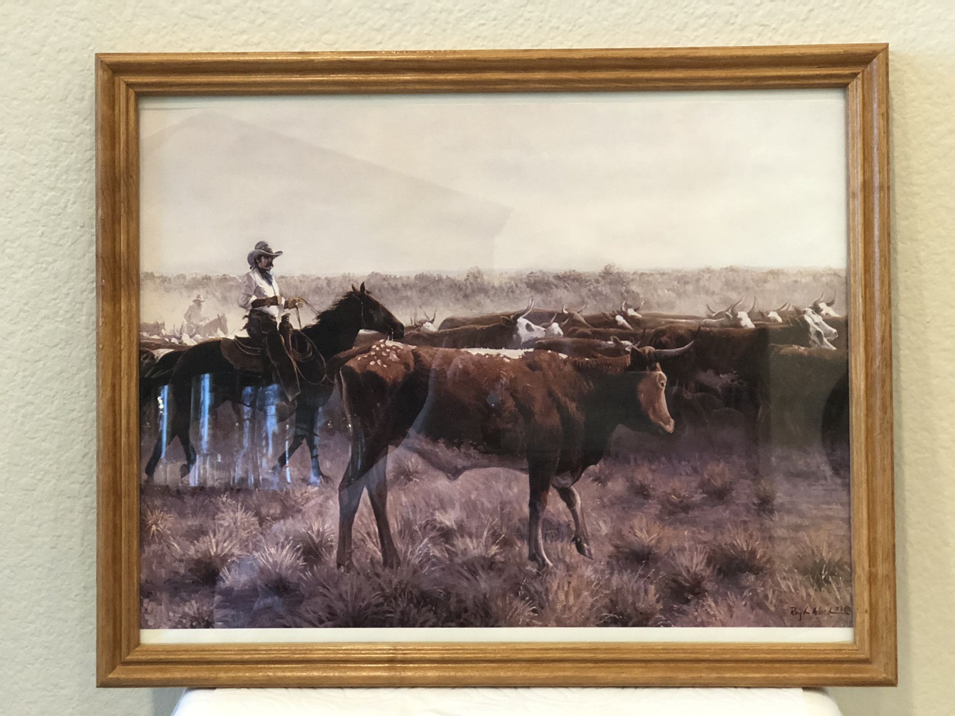 Artwork ~ Vintage Framed Print ~ Cowboy Western Art ~ Artist Roy Lee ...