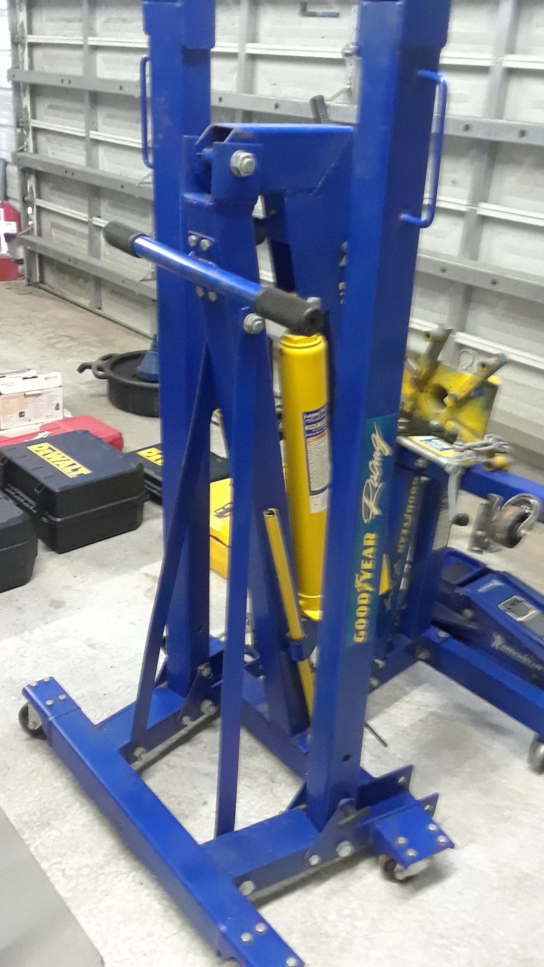 Goodyear racing engine stand, lift,and floor jack. for Sale in Tampa ...
