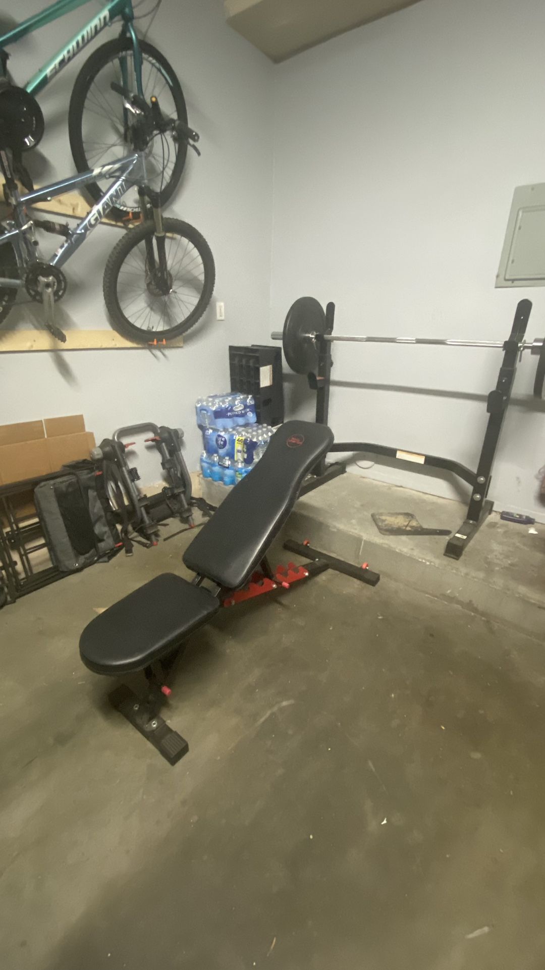 Bench press set with rogue weights for Sale in Lake View Terrace, CA ...