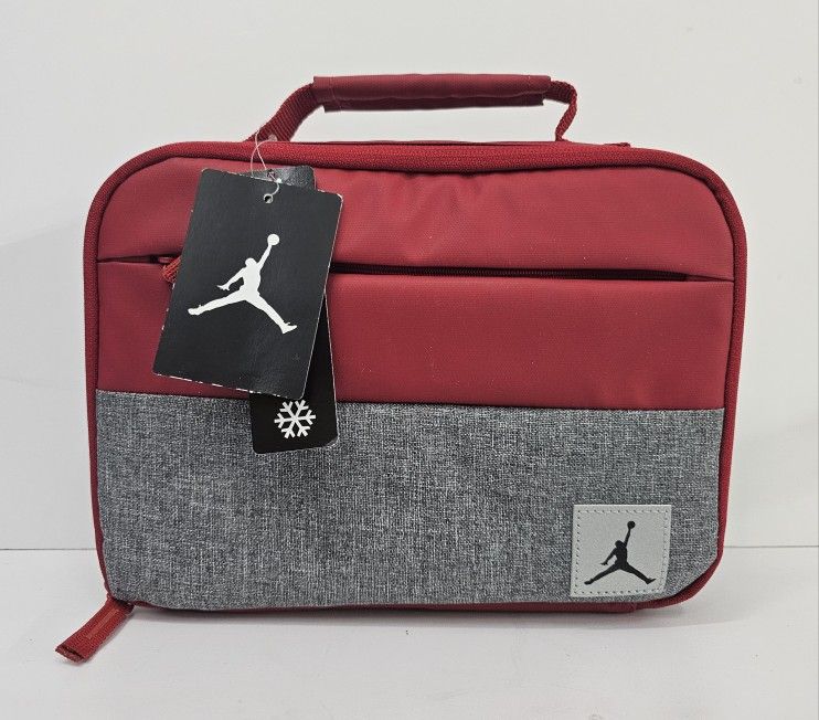 Nike Air Jordan Insulated Bag, Red & Gray Jumpman Zip-up Lunch Box, New ...