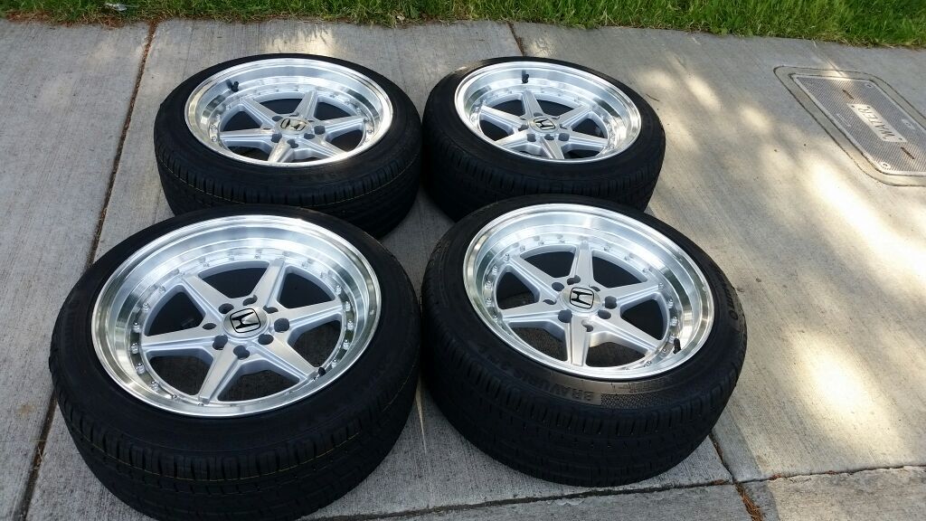 Jdm 16x8 4x100 4x114 rims with brand new tires 205/40/16 for Sale in ...