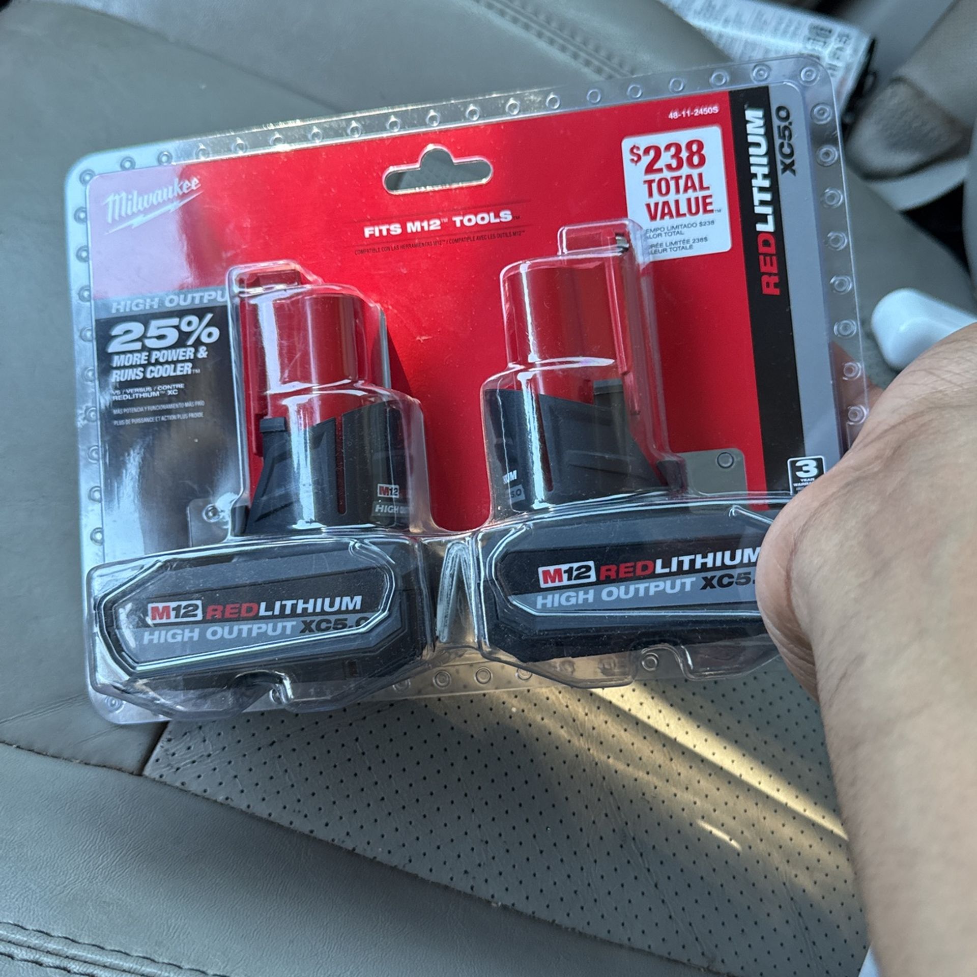 Milwaukee M12 12V Lithium-Ion XC High Output 5 Ah Battery (2-Pack) for ...