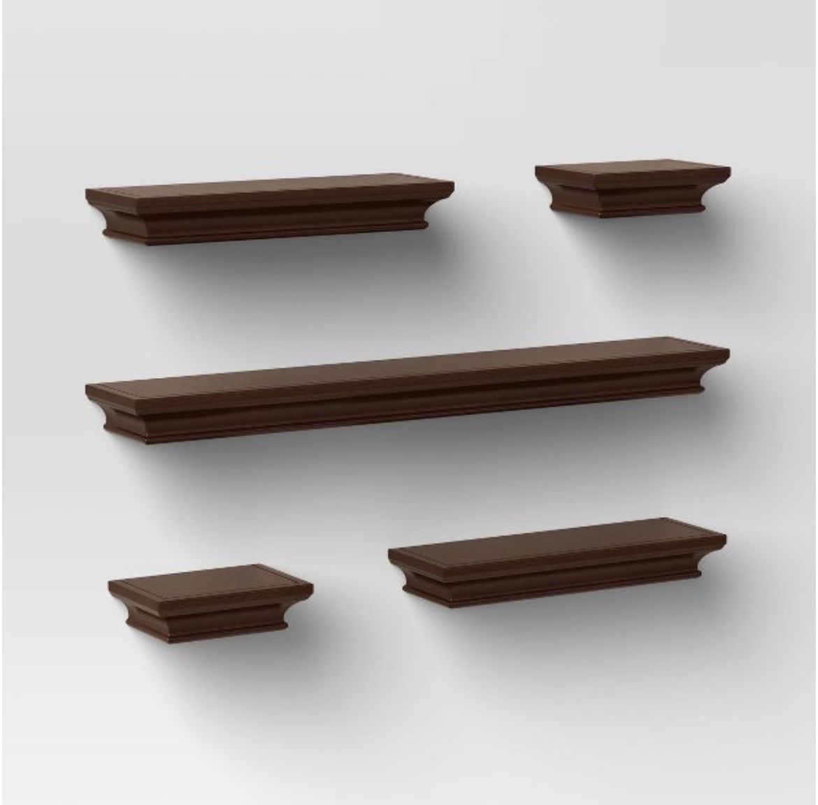Threshold 5 Piece Wall Shelf Set Dark Brown for Sale in Huntington, NY ...