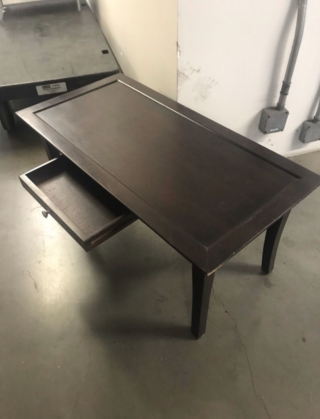 Espresso colored coffee table with one pull out drawer for Sale in ...