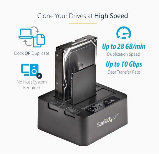 StarTech Standalone Hard Drive Duplicator, External HDD/SSD Cloner, USB ...