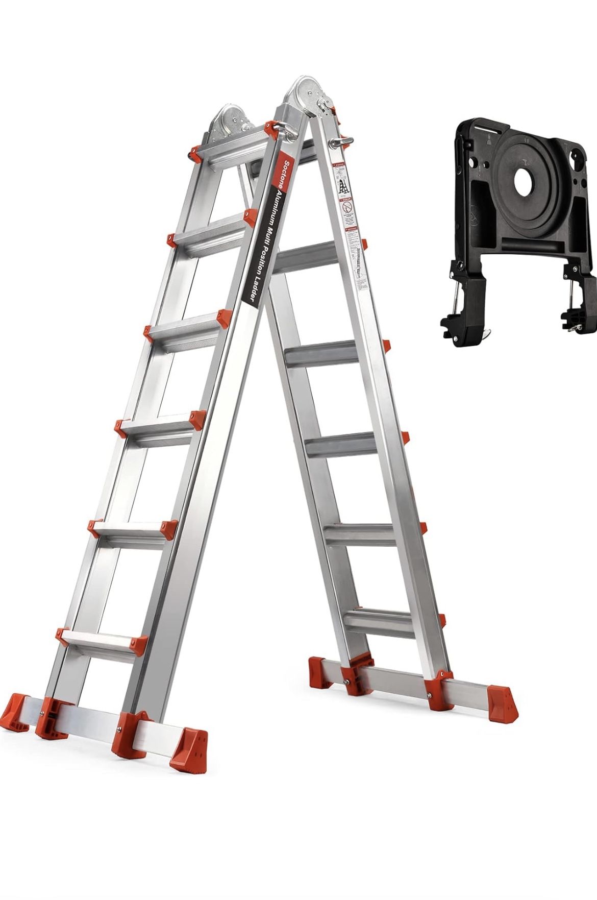Soctone Ladder, A Frame 6 Step Ladder Extension Ladder, 22 Ft Multi ...