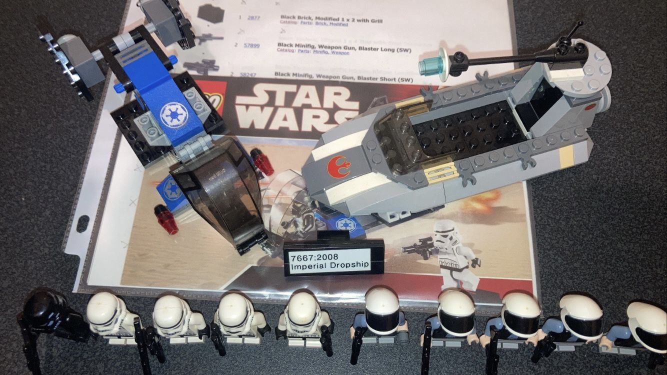 Lego Star Wars Imperial Drop ship Set 7667 / Rebel Scout Speeder Set ...