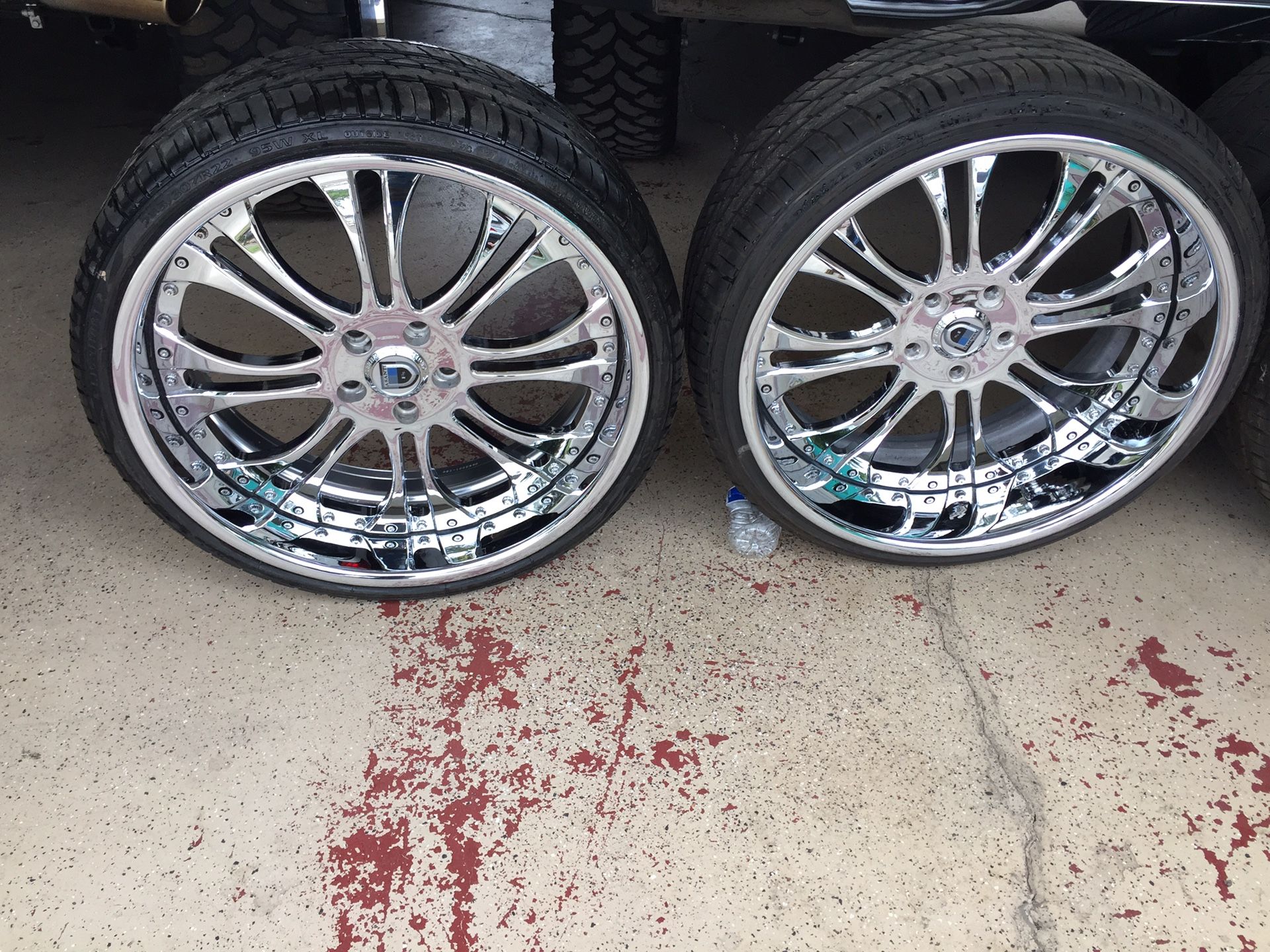 22 asanti wheels and tires 5x5 ,5x127 Chevy staggered new for Sale in ...