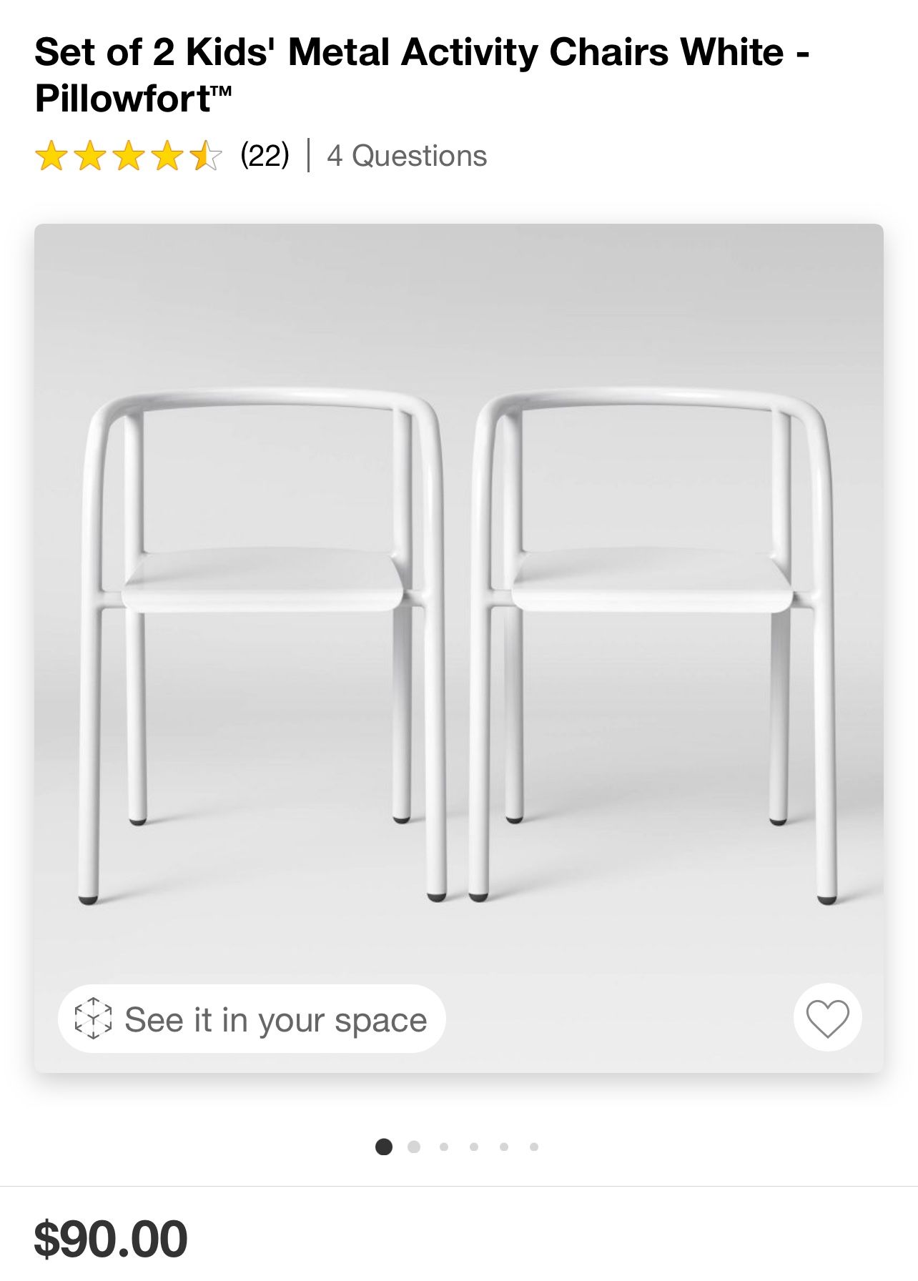 Set of 2 Kids Metal Activity Chairs White Pillowfort for Sale in Ontario CA OfferUp