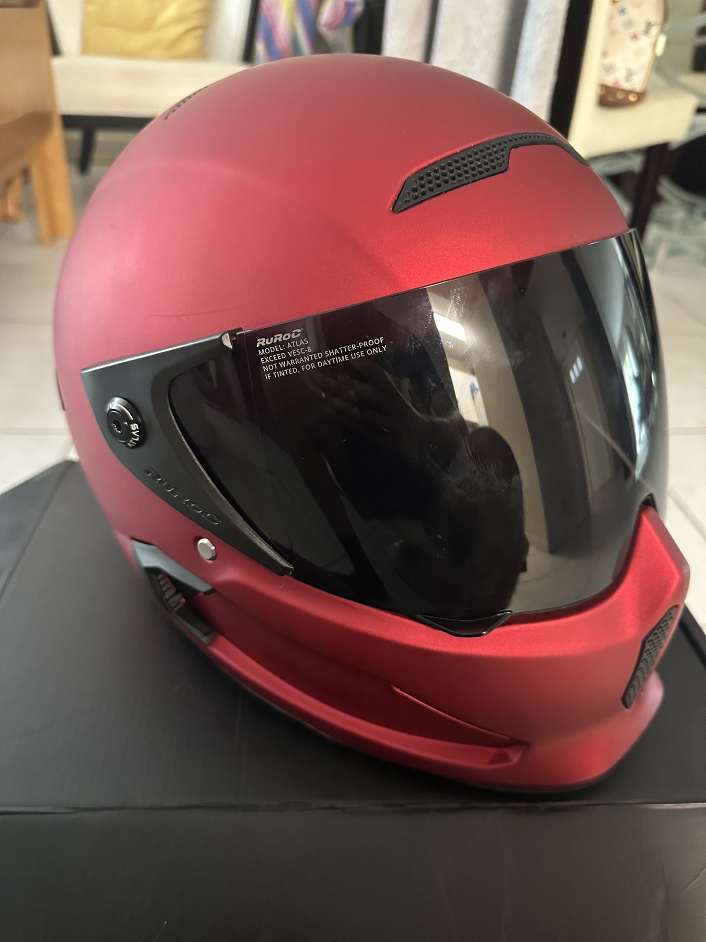 Ruroc ATLAS Crimson Full Face Bluetooth Motorcycle Helmet