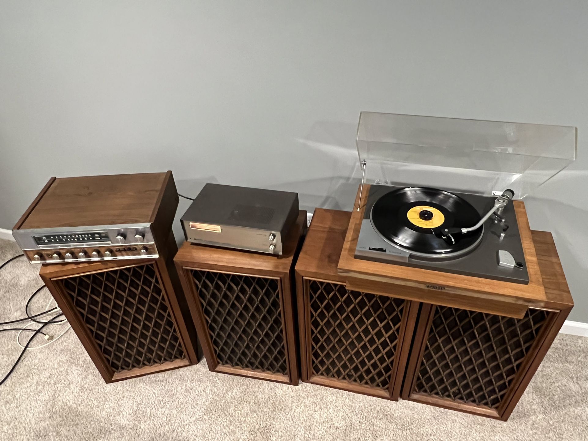 Vintage 1969 Pioneer Stereo System With Reverb amp, Turntable, 4 ...
