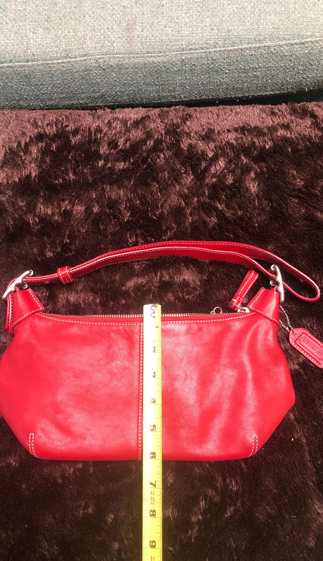 Authentic Coach Demi Hobo Red Leather Shoulder Bag/Purse # F053-9564 ...