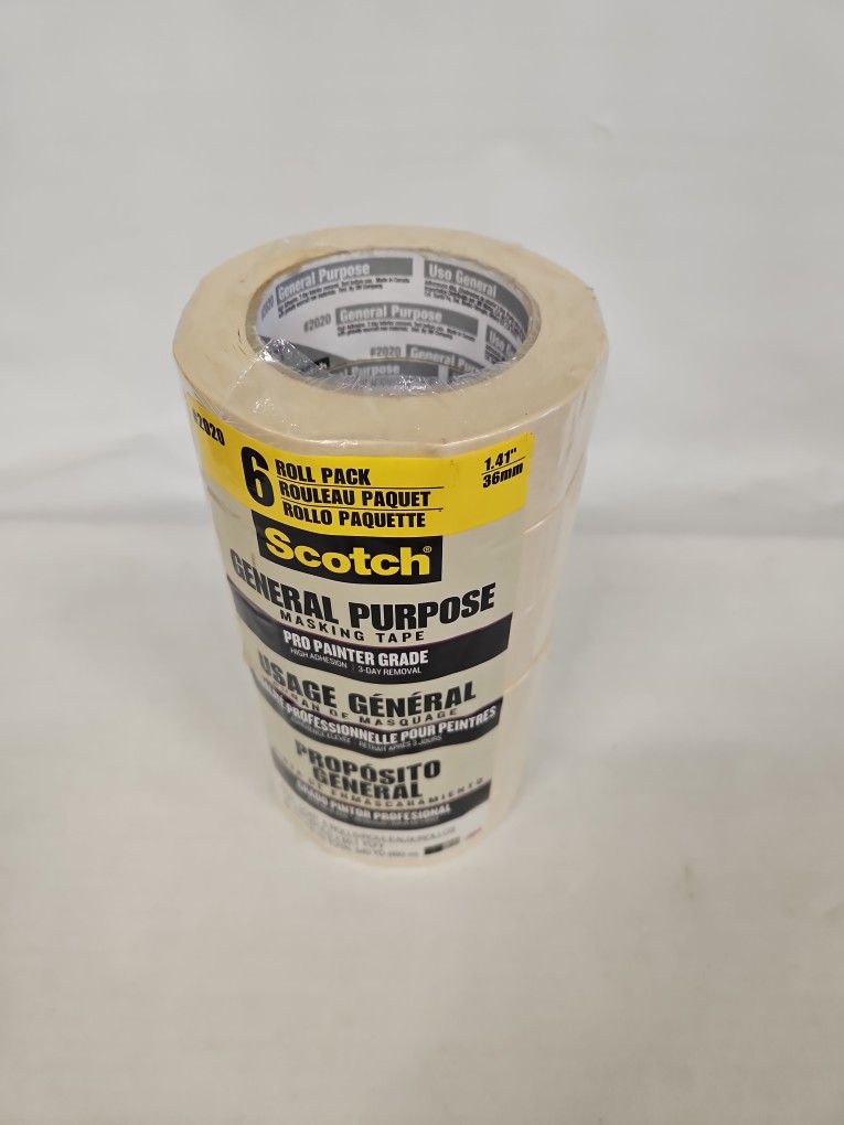 6 Rolls Scotch General Purpose Masking Tape 1.41" X 60yds I-7767 for ...