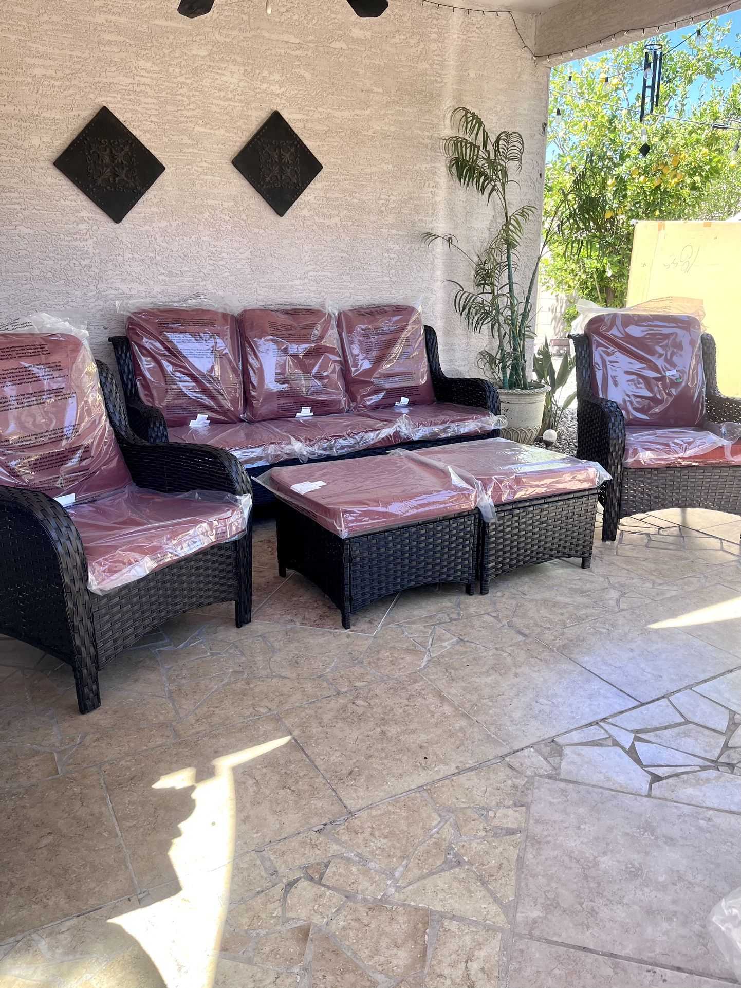 Patio Wicker Conversation Sofa 5pc Set *New* for Sale in Avondale, AZ ...