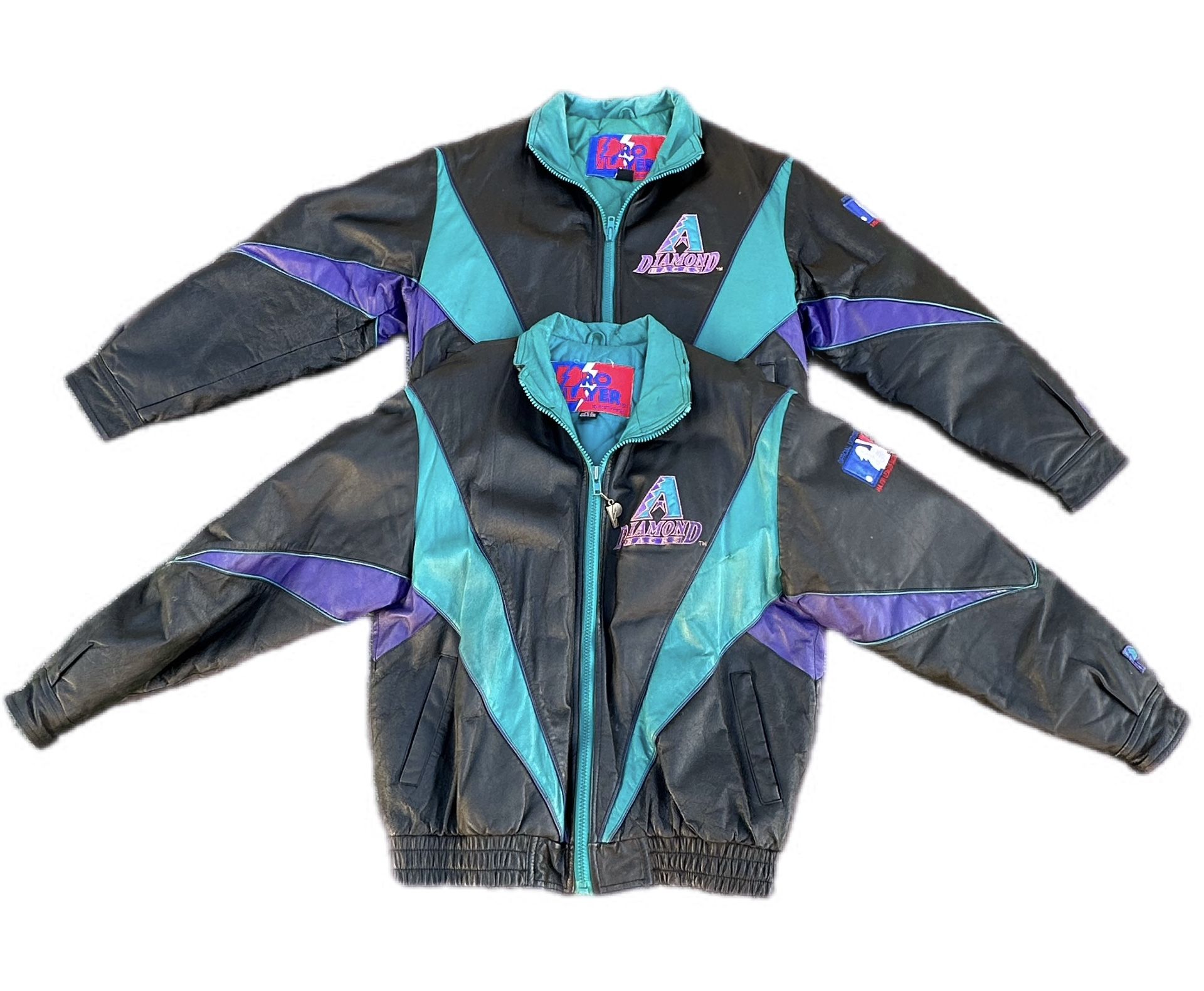 2 Arizona Diamondbacks Vintage 90s Bomber Pro Player Full Leather ...
