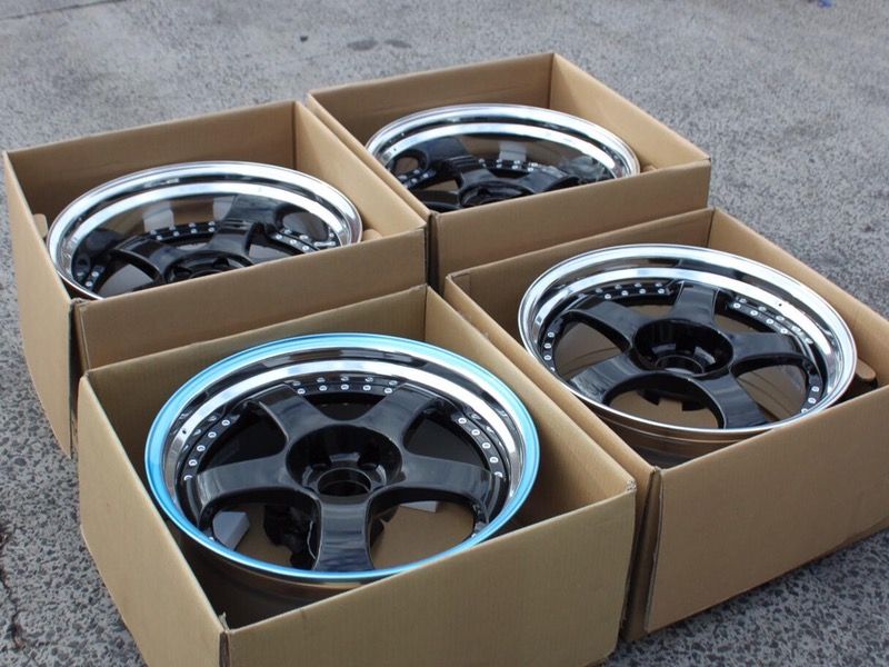 NEW SSR PROFESSOR SP1 18x10 +/- 19 BLACK CHROME 3PC WHEELS JDM WORK ...
