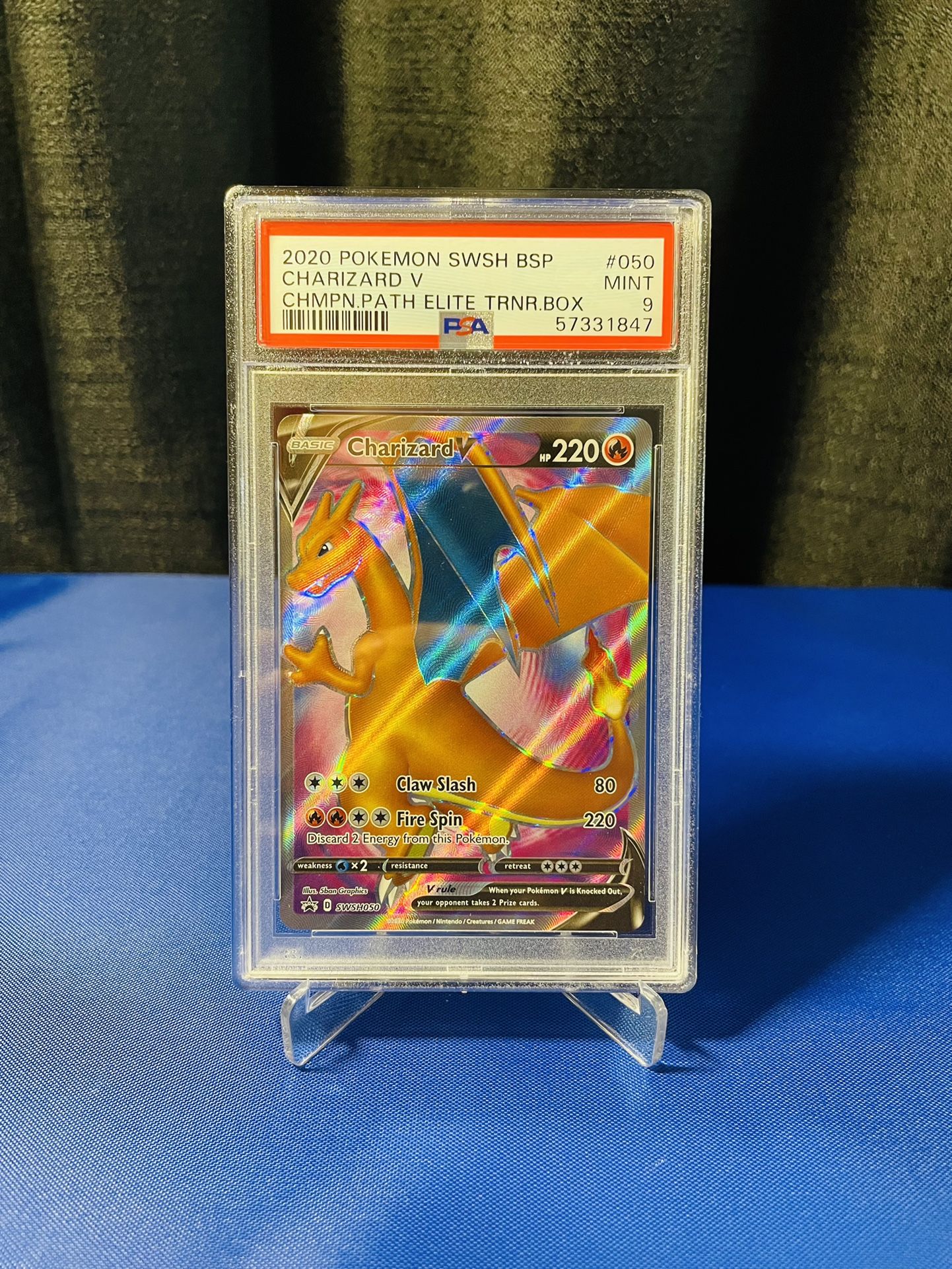 2020 Pokemon Charizard V Champion's Path SWSH050 ETB Promo- PSA 9 Mint ...