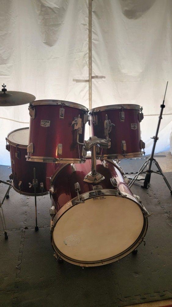 Tama Made In Japan 5-PC Red Wine Color Swingstar Drum Set for Sale in ...