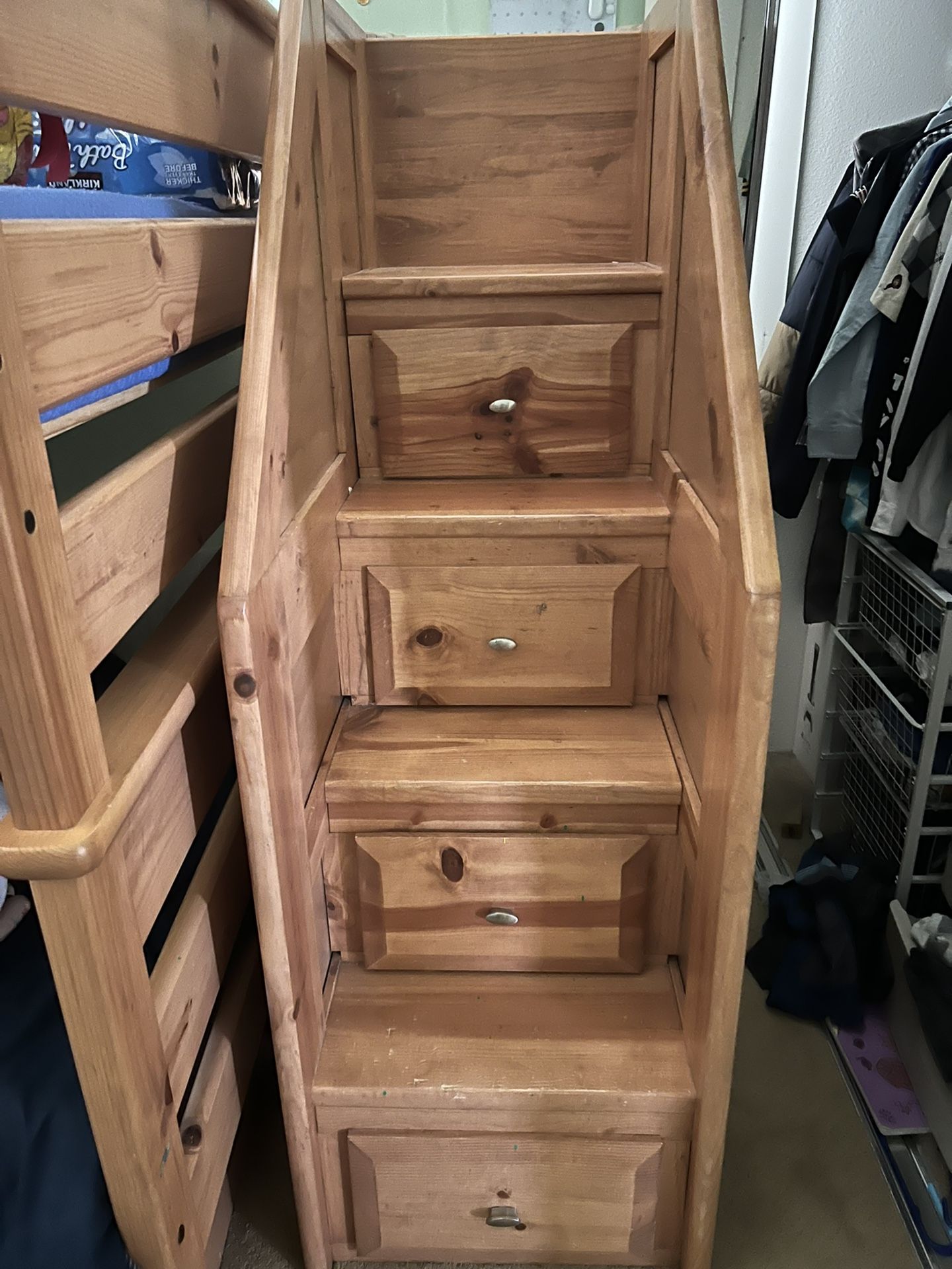 Wooden Bunk Bed Staircase Only With Drawers for Sale in Ewa Beach, HI ...