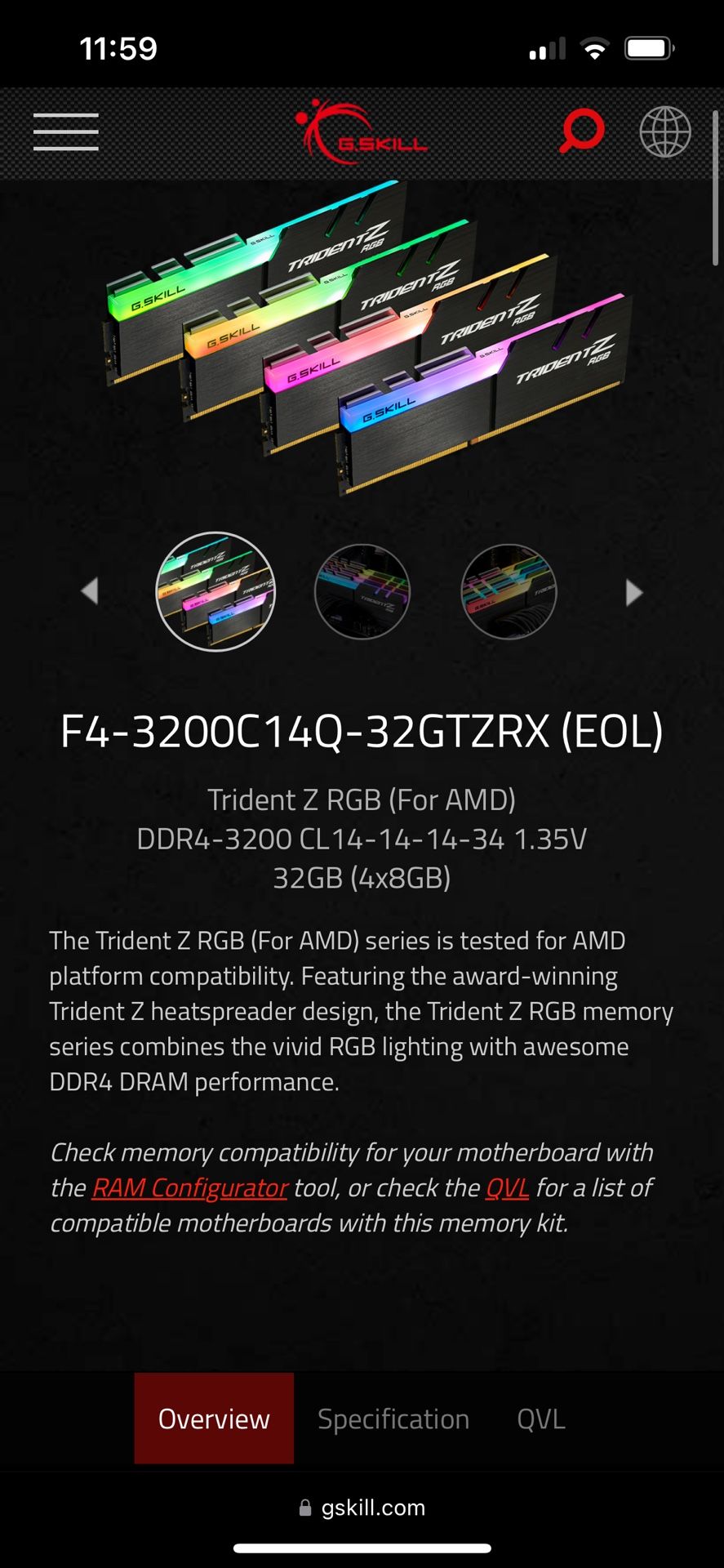G.skill Ddr4 Ram Kit Of 4 for Sale in Homeland, CA - OfferUp