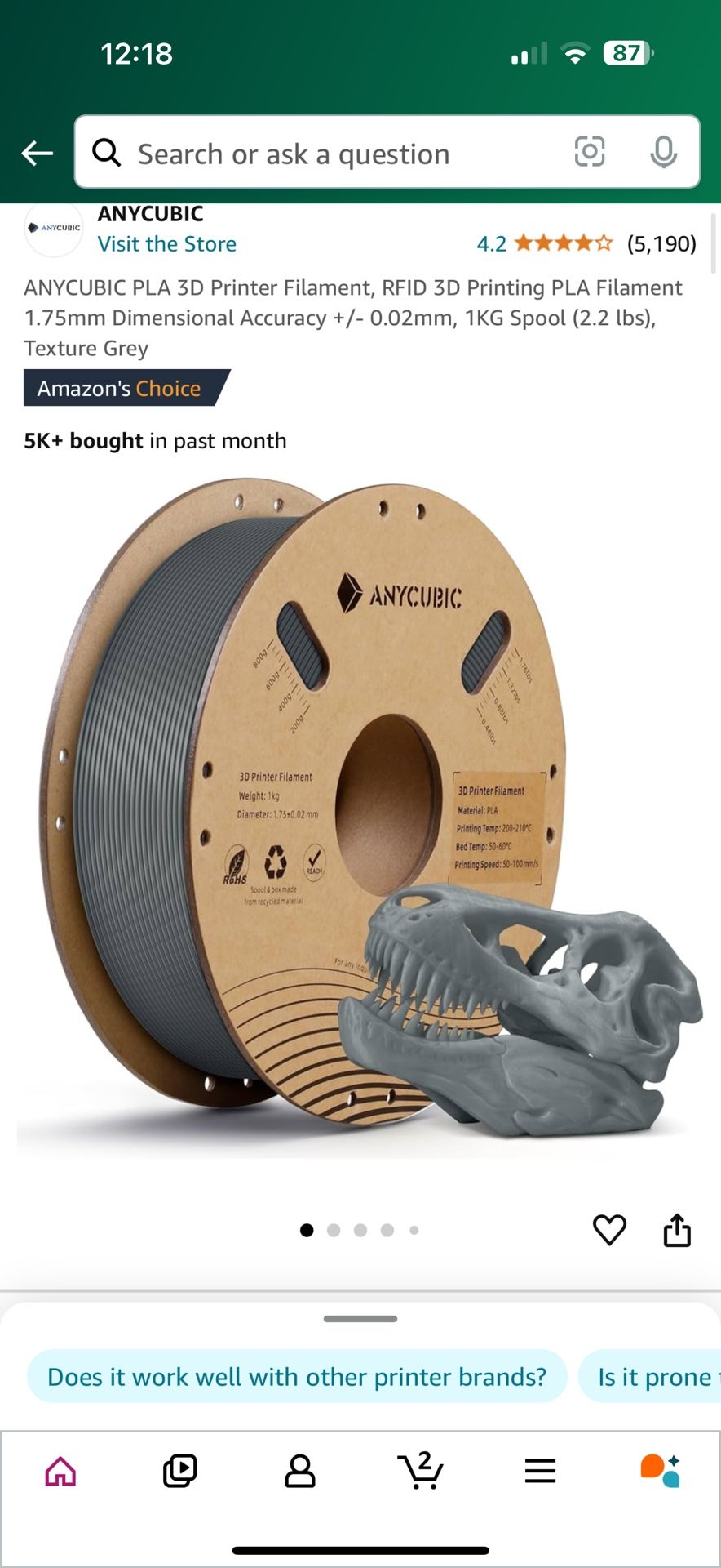 3D Printer Filament for Sale in Downey, CA - OfferUp