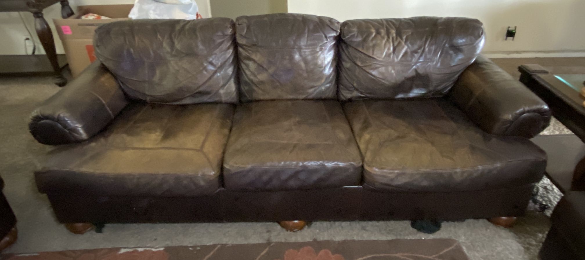 Leather Brown Sofa for Sale in Norwalk, CA - OfferUp
