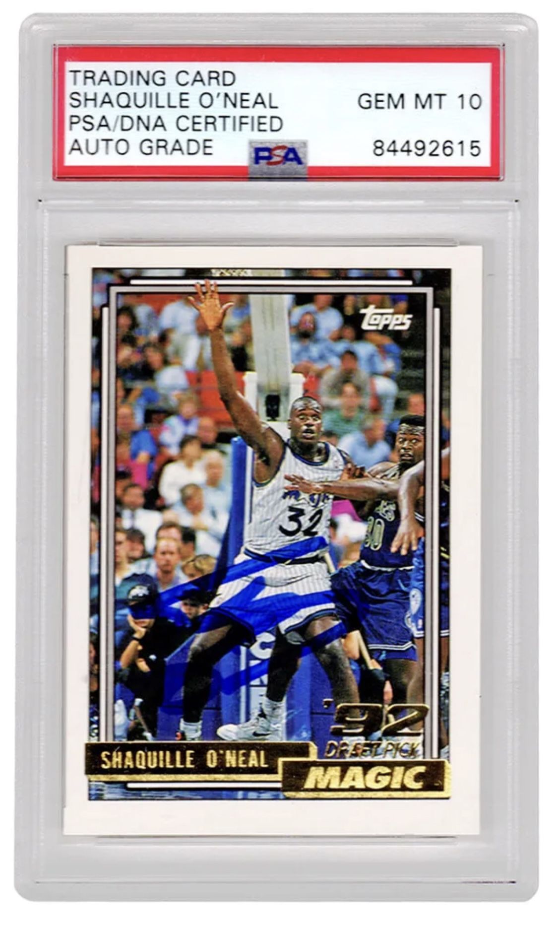 Shaquille O'Neal Autographed Magic 1992 Topps GOLD Rookie Card #362(PSA ...
