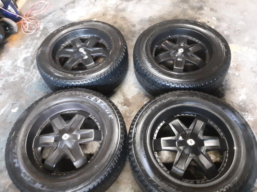 20" amp rims 5x5 5x127 bridgestone tires 80% tread for Sale in ...