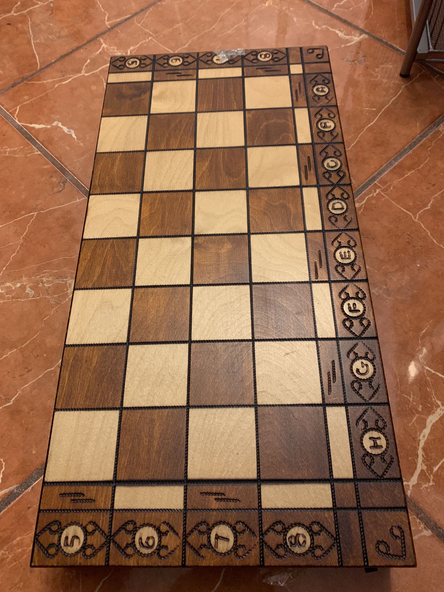 Chess Set Wood European Weigel Foldable 20x20” 2-3” Pieces Portable ...