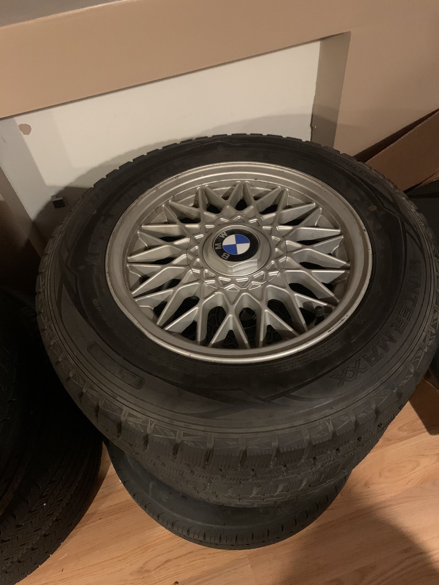OEM BMW E30 RIMS bbs Basket weave Comes With New Dunlop Winter Tires ...