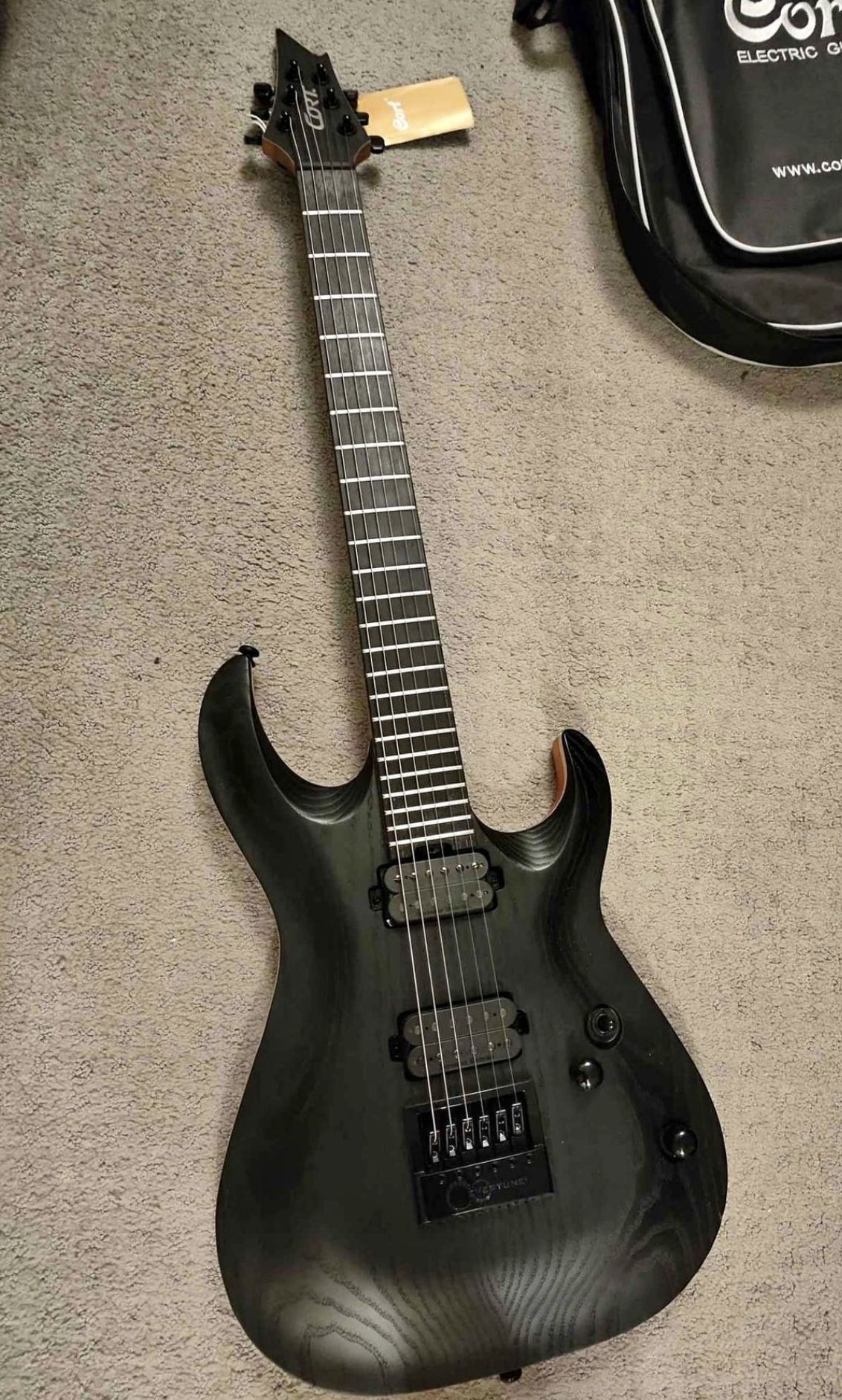 Cort KX700OPBK KX Series Evertune Electric Guitar Open Pore Black for ...
