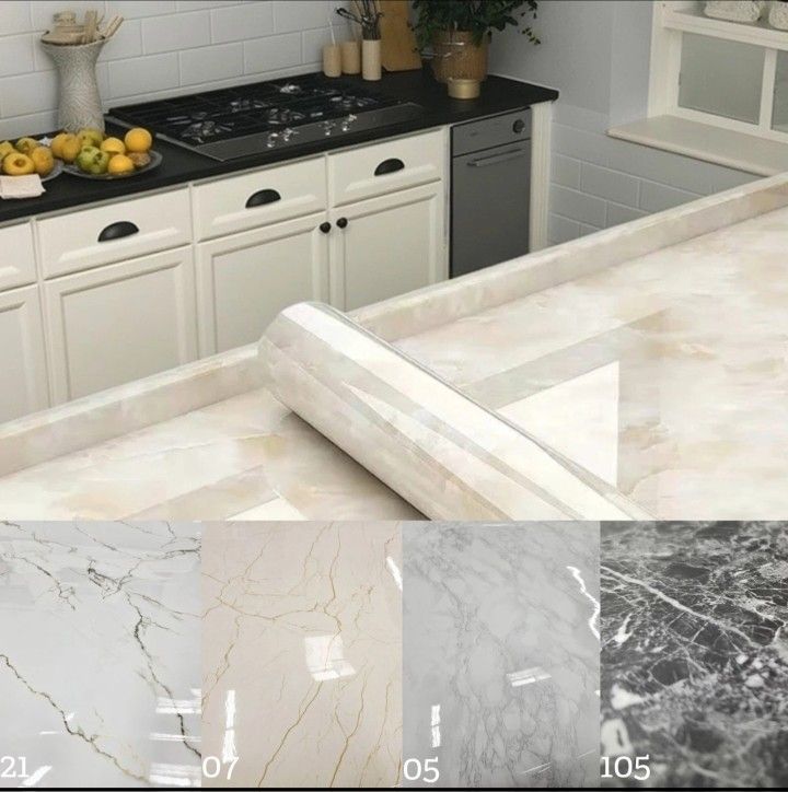Marble Granite Vinyl Wrap For Wallpaper Kitchen Countertop Cabinet ...