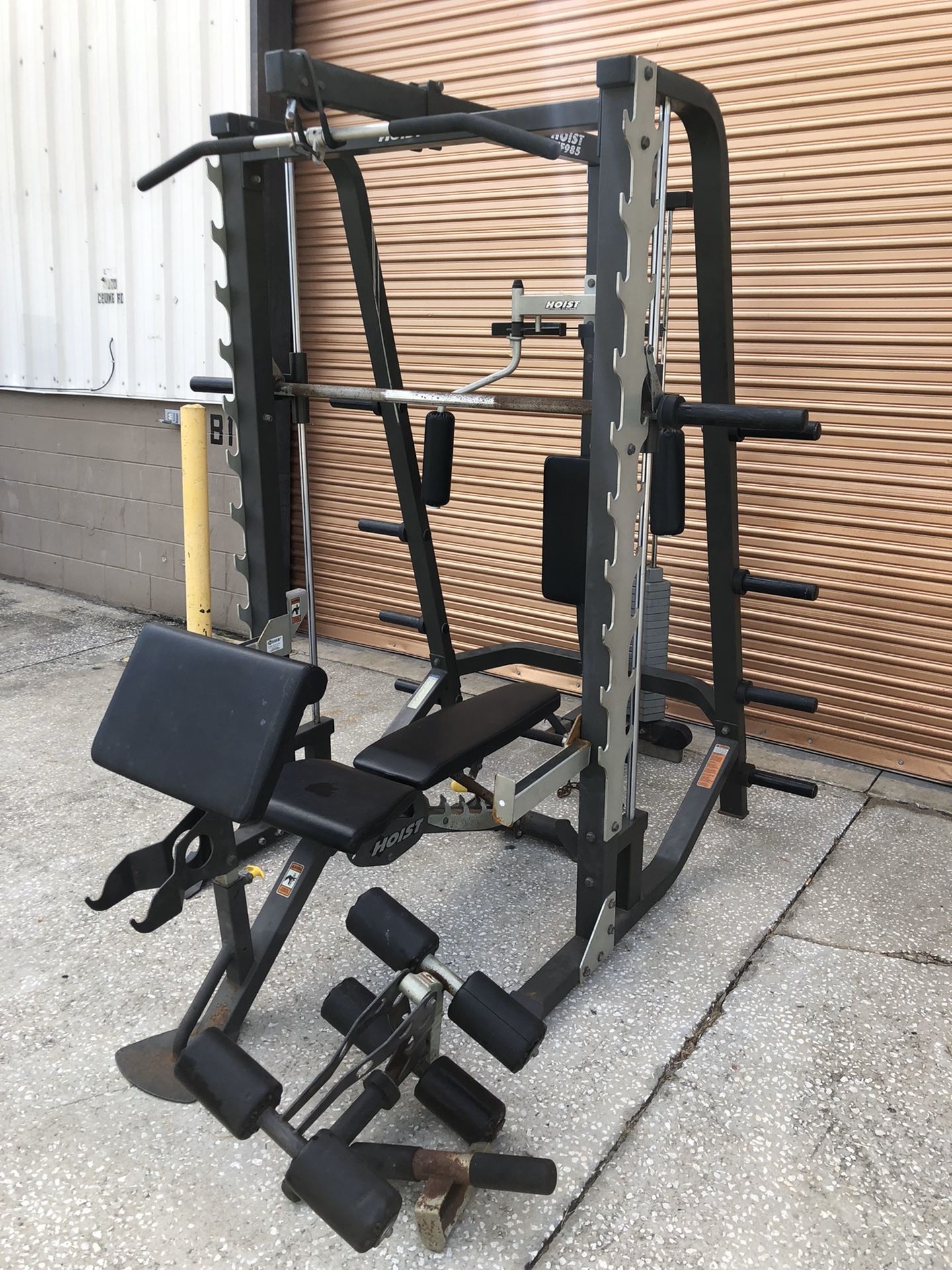 Hoist Commercial Smith Machine / Squat Rack Combo/ Home Gym- Lat Pull ...