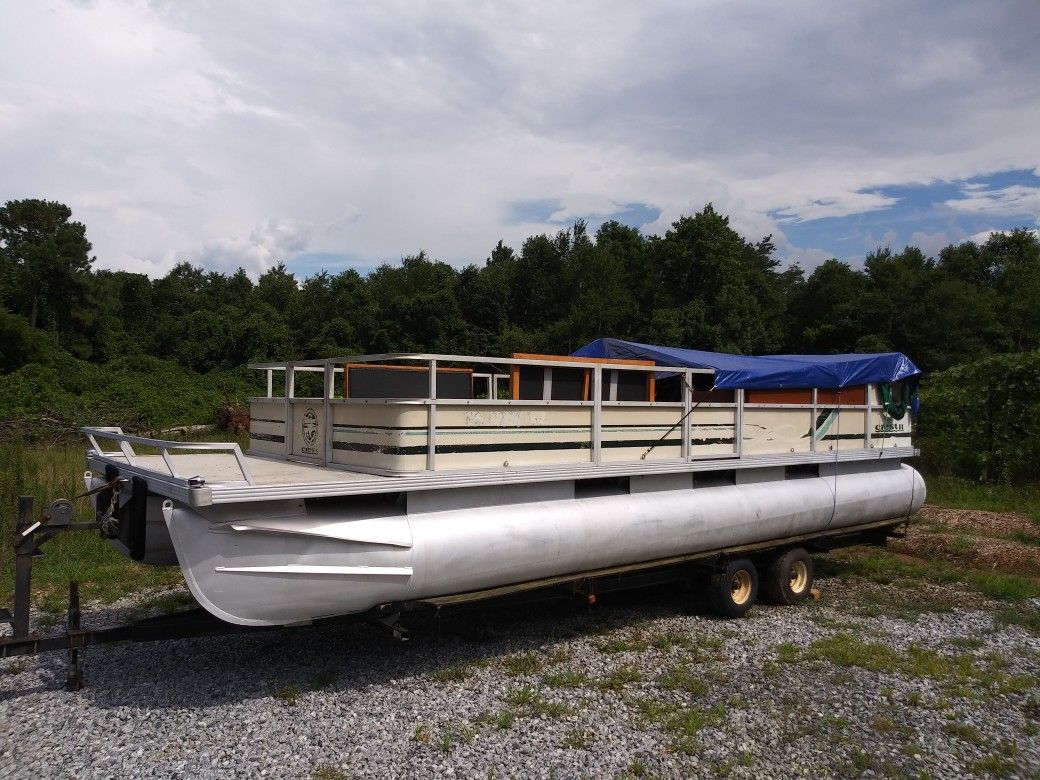 24 Foot Crest Pontoon Boat And Trailer For Sale for Sale in Newton, NC ...