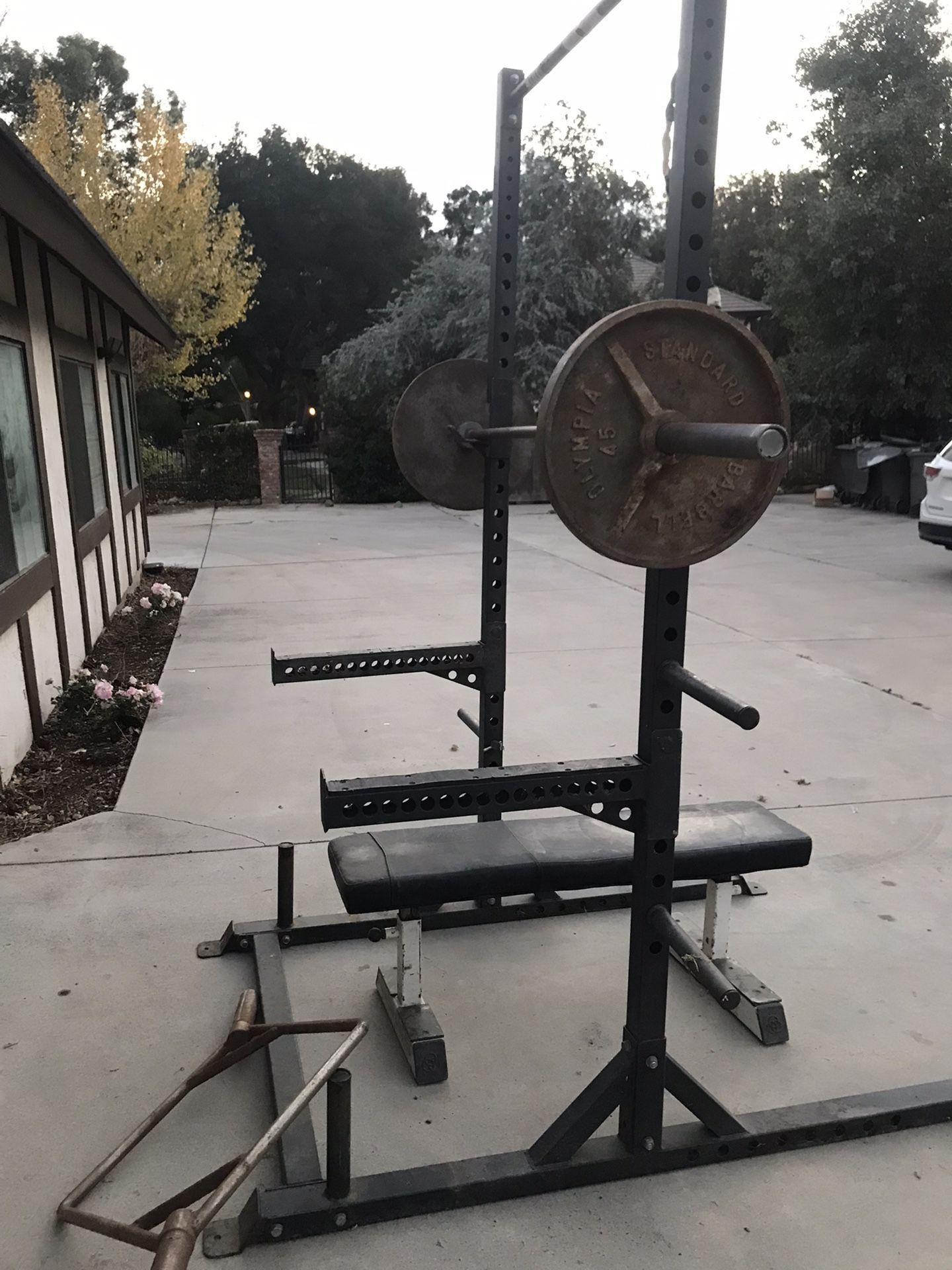 Squat/bench Rack/diamond Deadlift Bar/weights for Sale in Santa Clarita ...