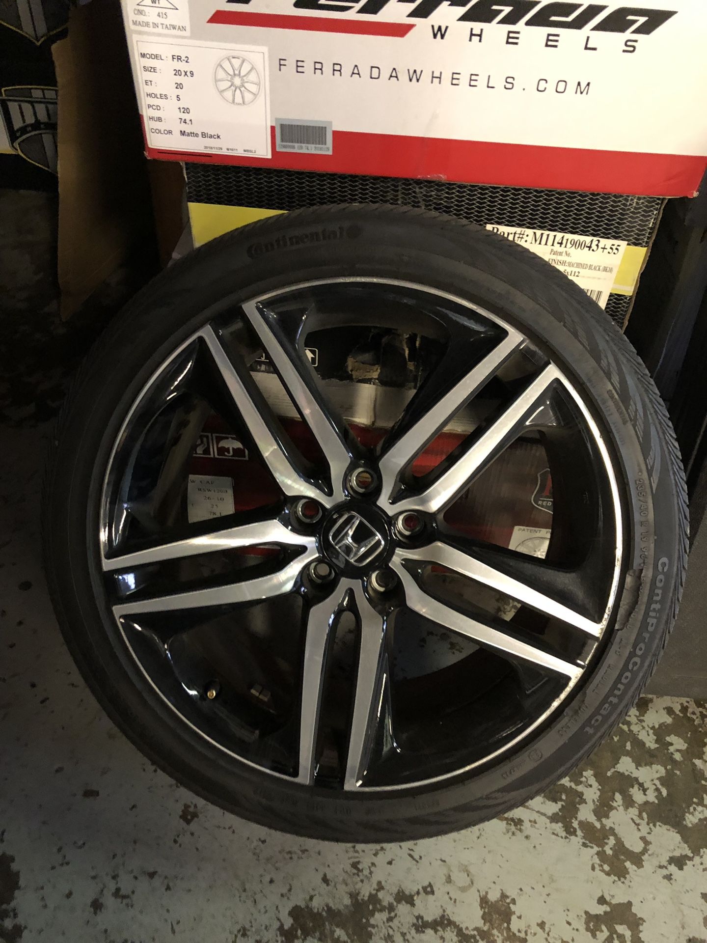 19 inch OEM Honda Accord wheels with continental tires for Sale in ...