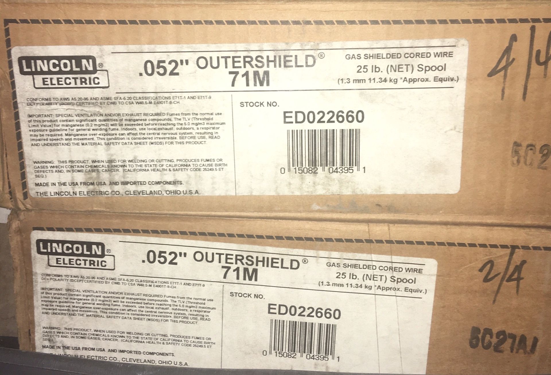 Lincoln Electric Outtershield 71M - Gas Shielded Flux Cored E71T-1 or 9 ...