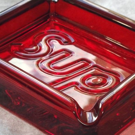 Red Glass Ashtray x Supreme Debossed Glass Ashtray NEW for Sale in ...