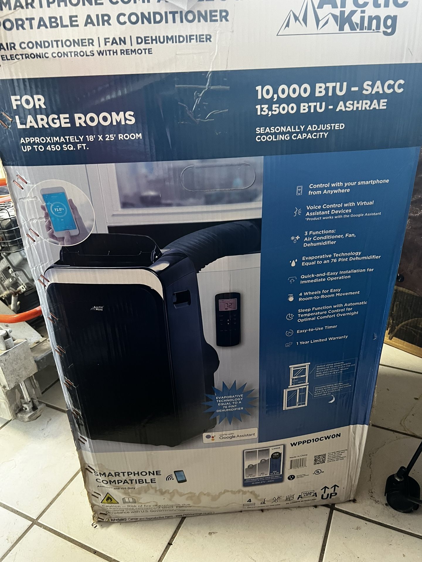 Air Conditioner 10,000 BTU For Large Room Portable Floor Arctic King ...