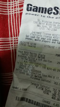 Nintendo switch with quarturn gamestop warranty